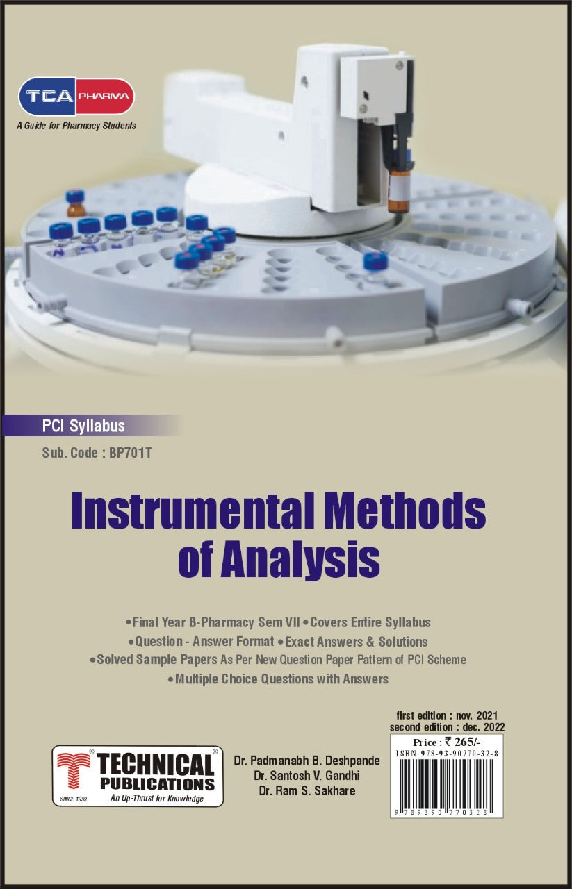 Instrumental Methods Of Analysis For B Pharmacy PCI VII BP701T TCA instrumental-methods-of-analysis-for-b-pharmacy-pci-vii-bp701t-tca