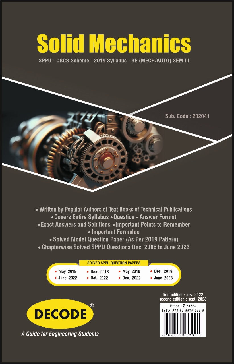 Solid Mechanics For SPPU 19 Course SE III Mech Auto 202041 Solid Mechanics For SPPU 19 Course SE III Mech Auto 202041