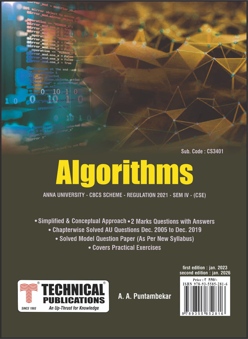 Algorithms for BE Anna University R21CBCS (IV - CSE - CS3401 ...