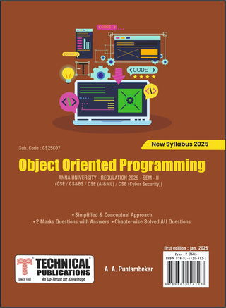 Object Oriented Programming for BE Anna University R25 CBCS (II - CSE ...